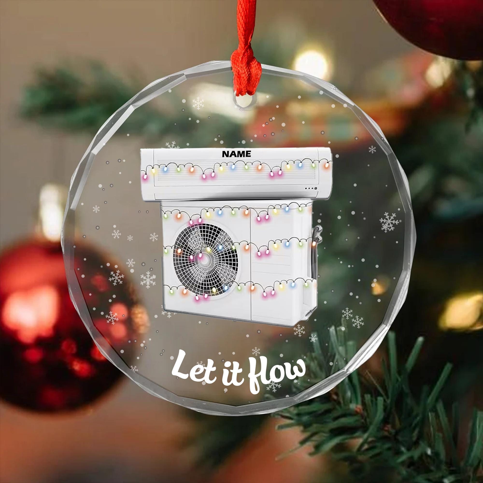 Personalized Air Conditioner Christmas Glass Ornament Xmas Tree Decor ...