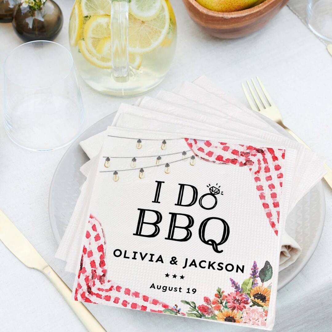 I Do BBQ Napkins Custom BBQ Napkins Couples Shower Napkins Personalized ...