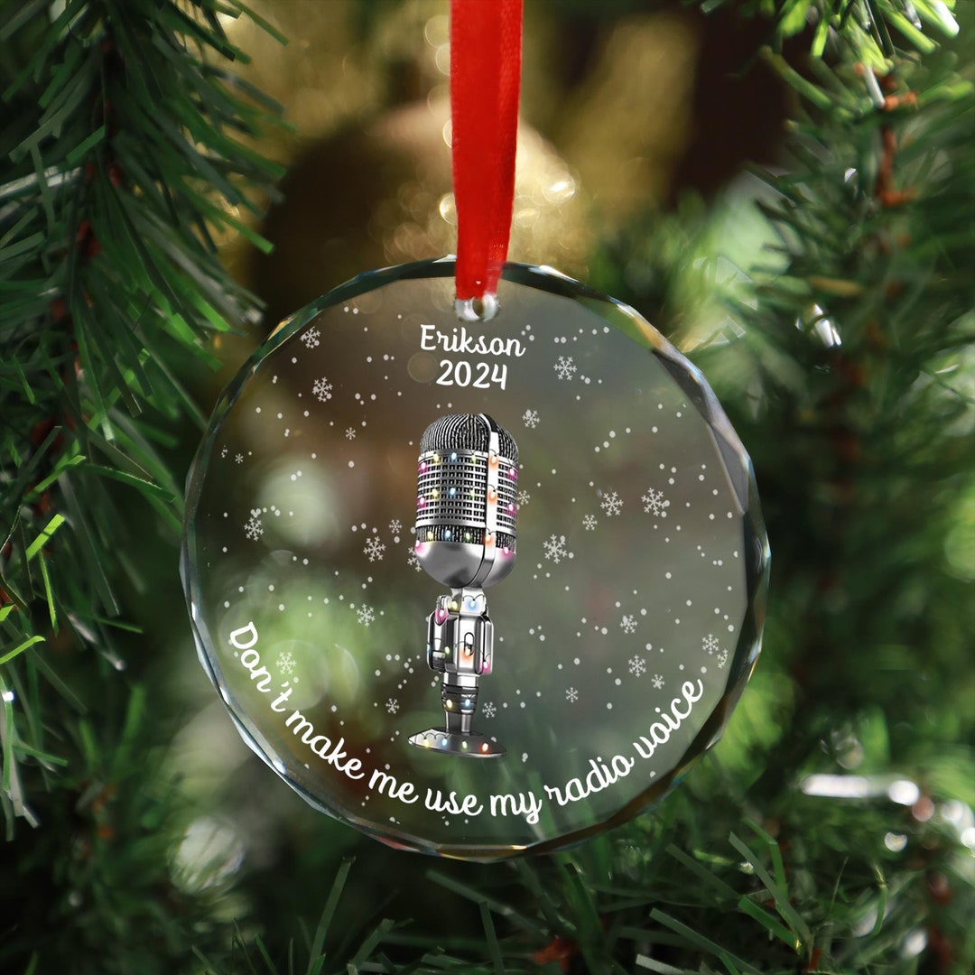 Custom Microphone Glass Ornament, Musician’s Holiday Decor, Ideal Gift ...
