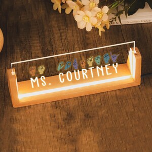 ASL Teacher Desk Name Plate, Sign Language Instructor Sign, ASL Office ...