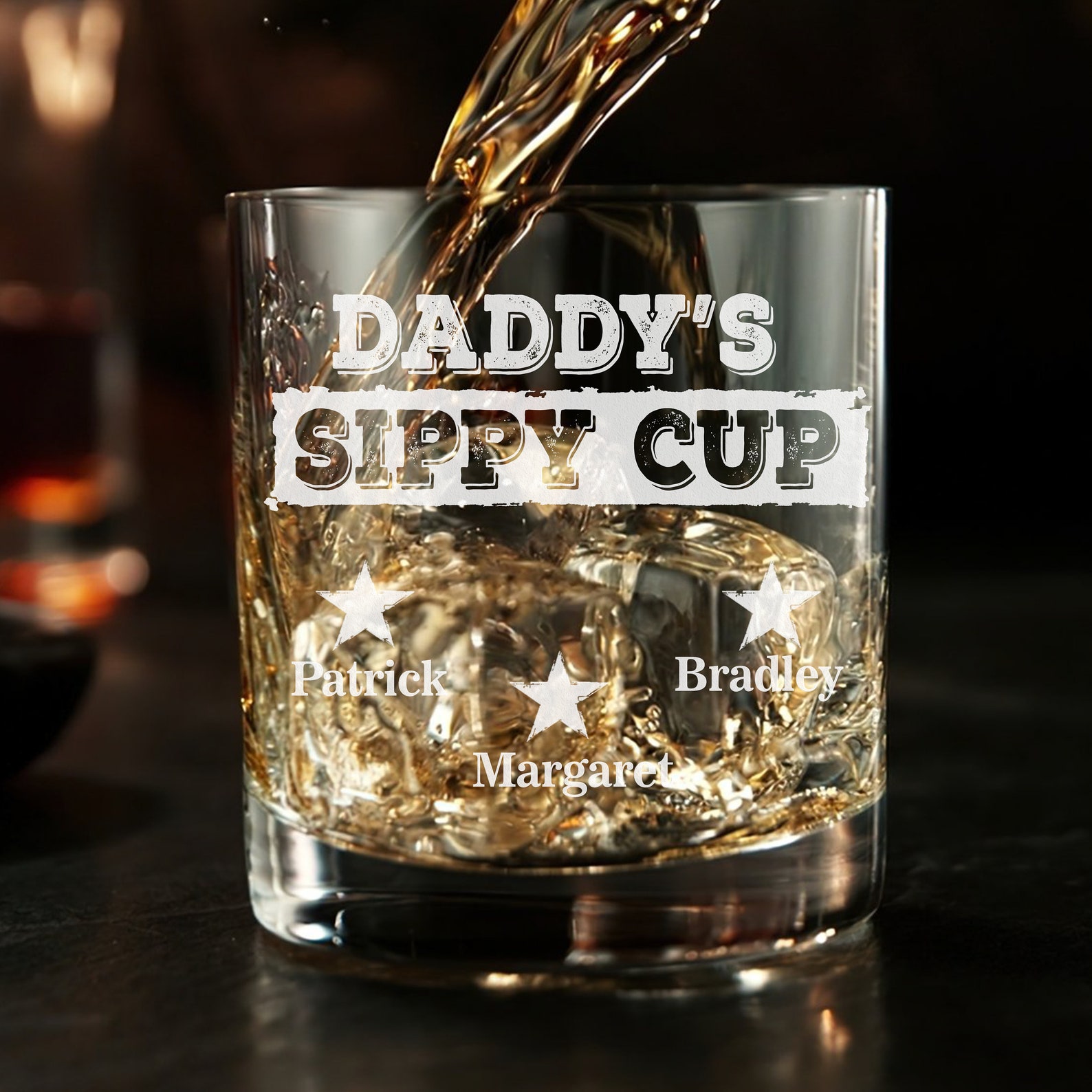 Custom Daddy's Sippy Cup Engraved Whiskey Glass, Funny Gift for Dad ...