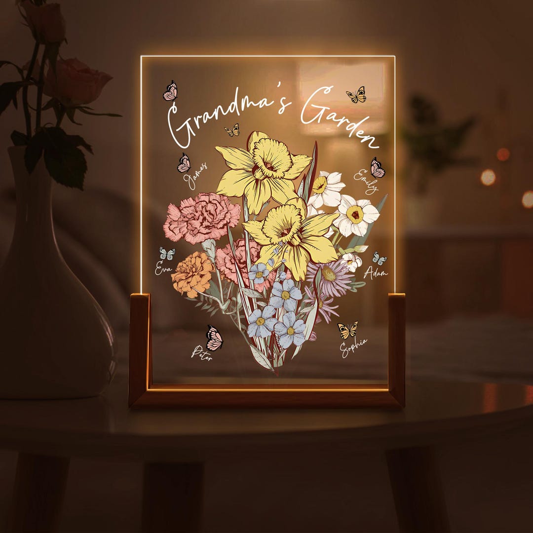 Custom Grandmas Garden LED Light, Custom RGB Night Lamp, Nana’s Garden ...