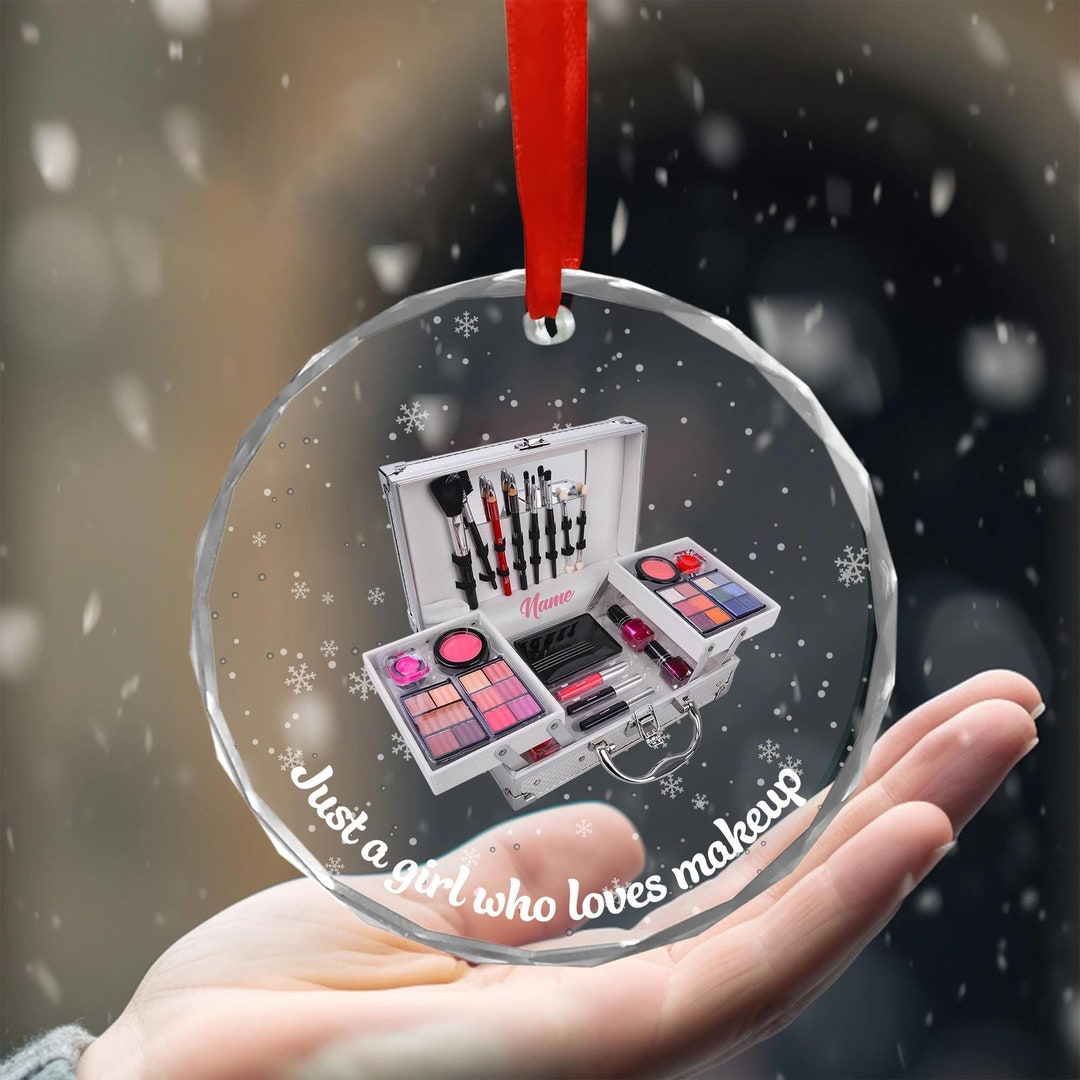 Personalized Box Makeup Glass Ornament, Makeup Artist Christmas ...