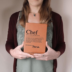 Personalized Chef Journal, Definition of Chef Quote, Gift for Culinary ...