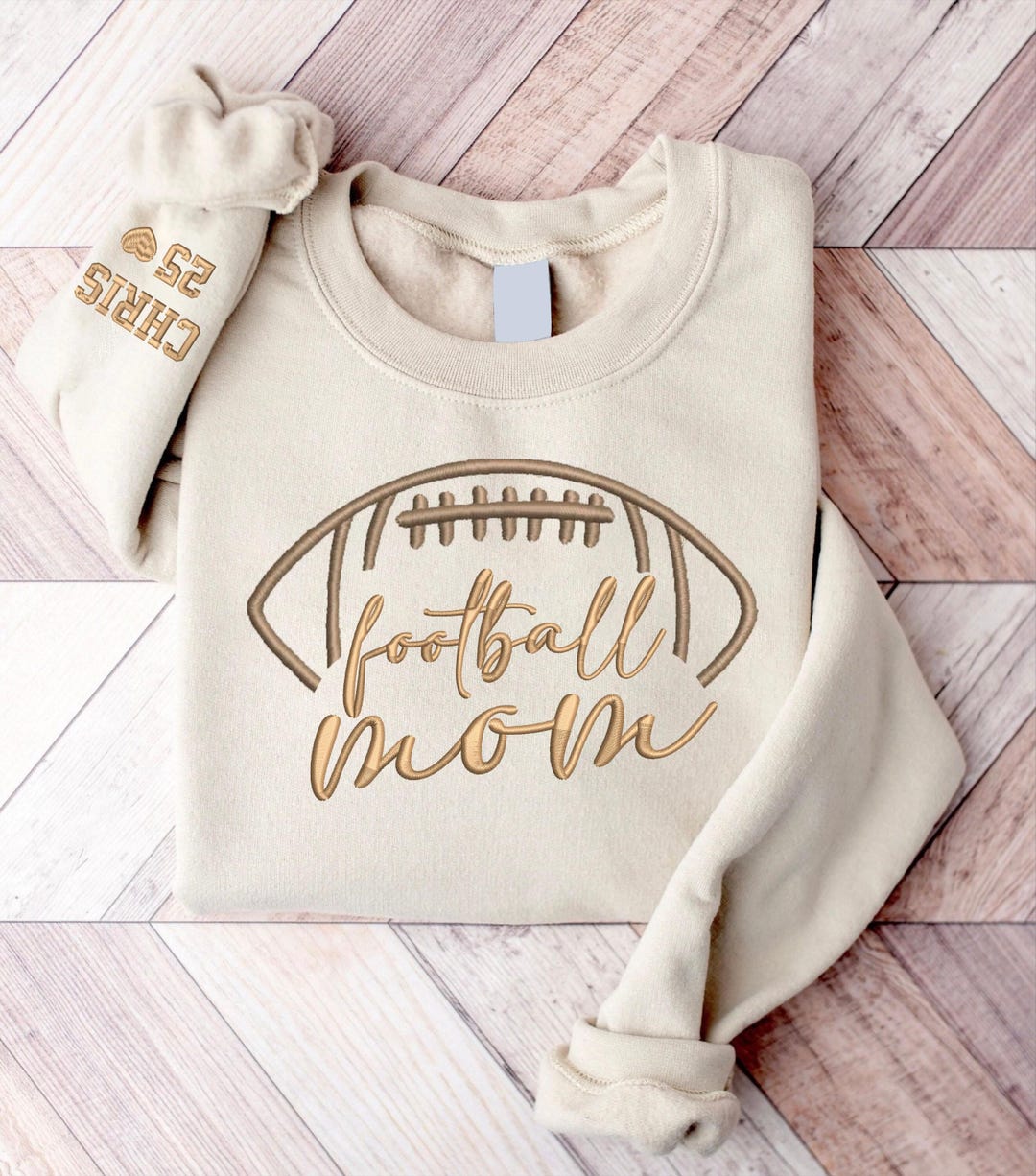 Custom Embroidered Football Mom Sweatshirt, Football Sweatshirt Hoodie ...