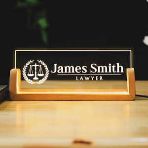 Lawyer Desk Name Plate, Custom Attorney Office Sign, Law Firm Decor ...