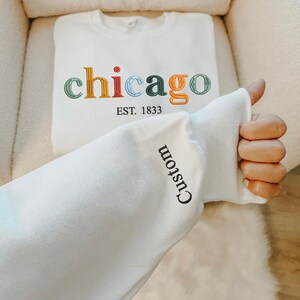 Embroidered Chicago Sweatshirt, Custom City Embroidered Shirt, Custom ...