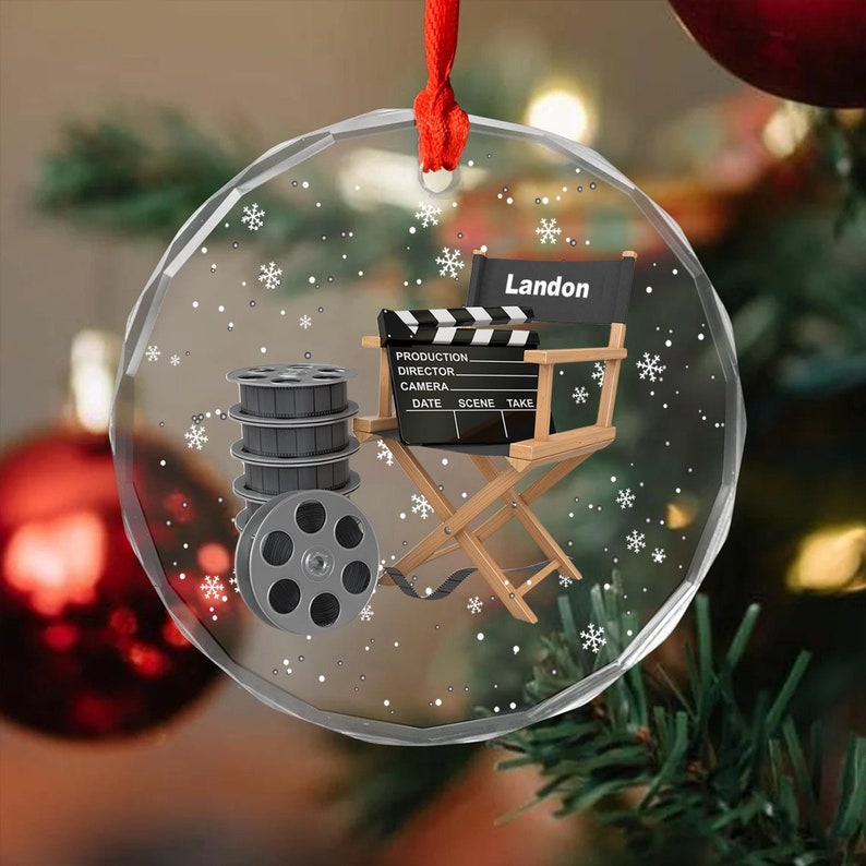 Custom Film Clapboard Glass Ornament, Film Clapper Ornament, Director ...