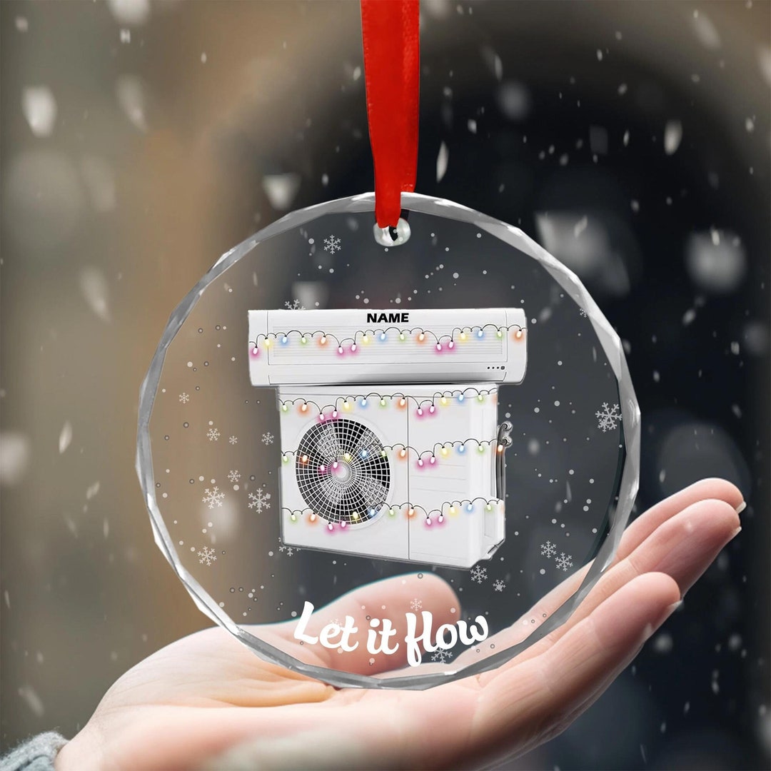 Personalized Air Conditioner Christmas Glass Ornament Xmas Tree Decor ...