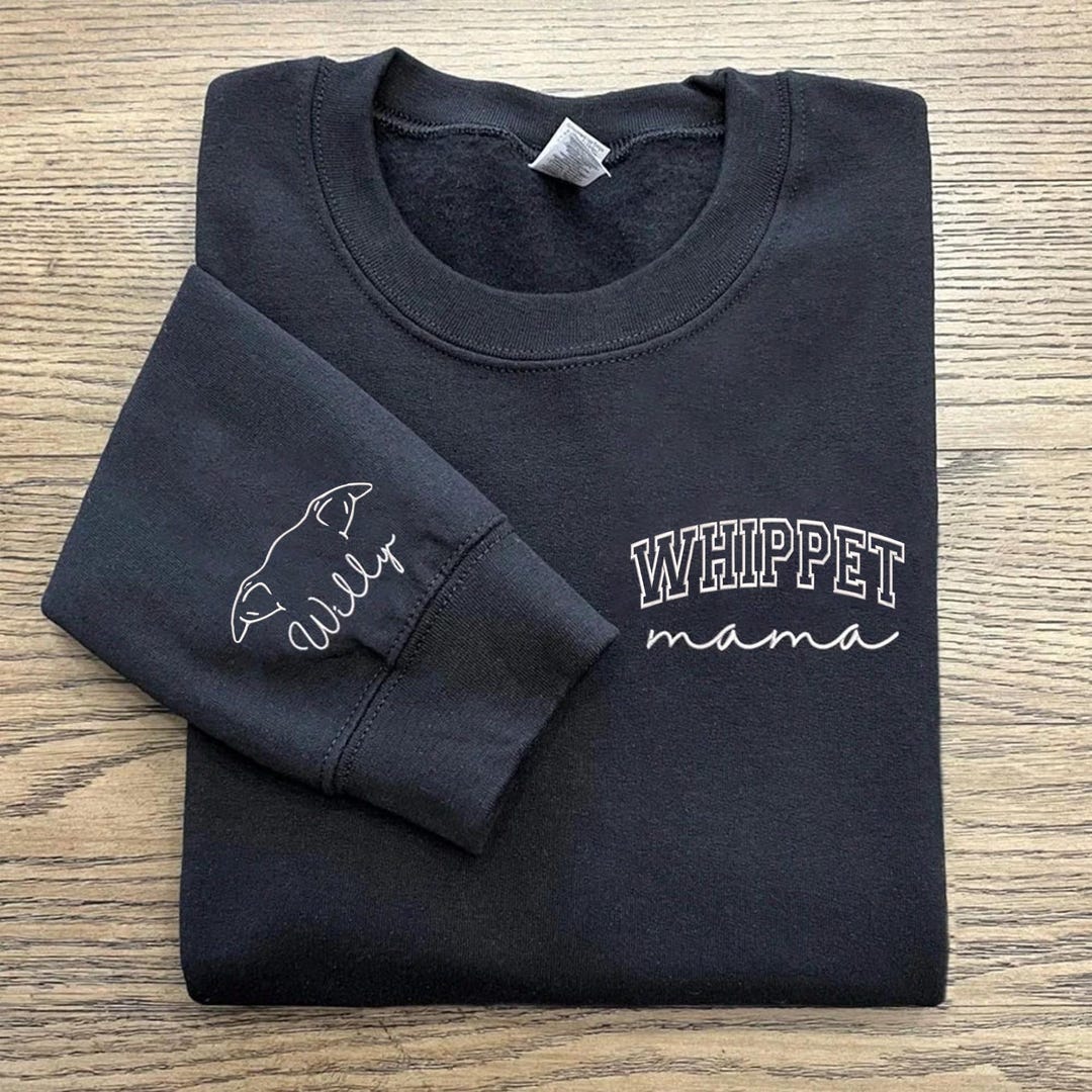 Embroidery Whippet Mama Sweatshirt,embroidered Whippet Mom Sweatshirt ...