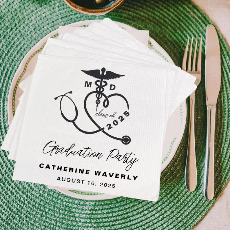 Custom Nurse Graduation 2025 Napkins, Custom Nurse Grads Party ...