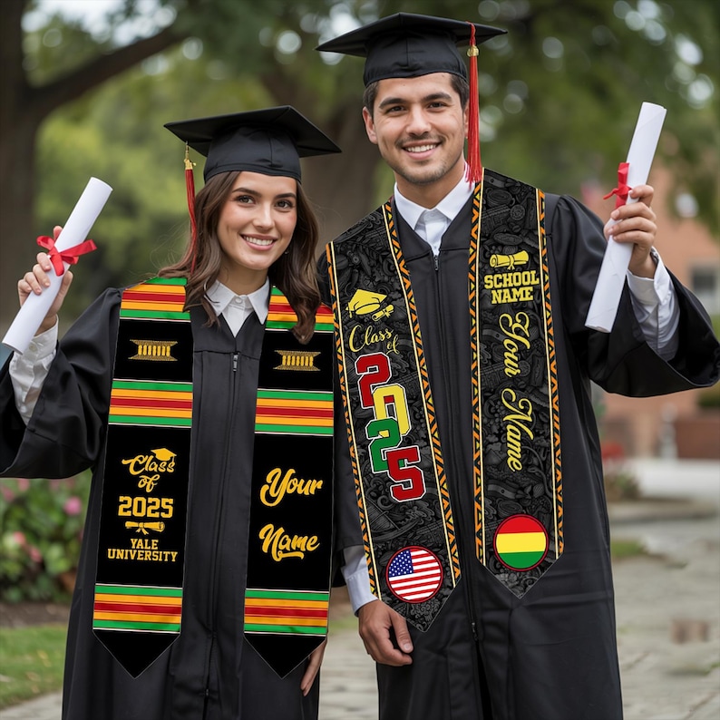 Personalized African American Graduation Sash, Graduation Stole African ...