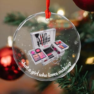 Personalized Box Makeup Glass Ornament, Makeup Artist Christmas ...