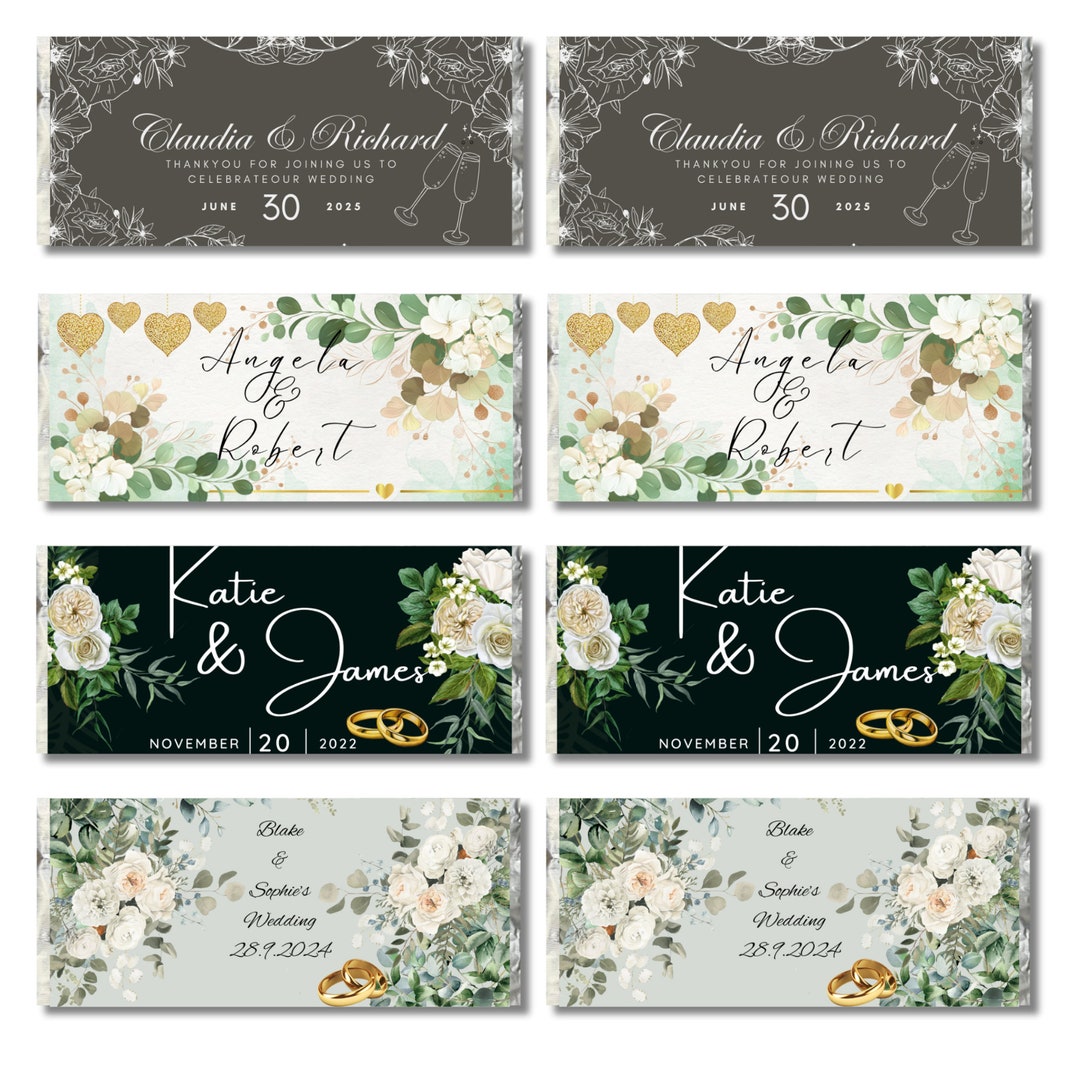 Personalised Wedding Favours, Engagement Favours Printed Chocolate ...