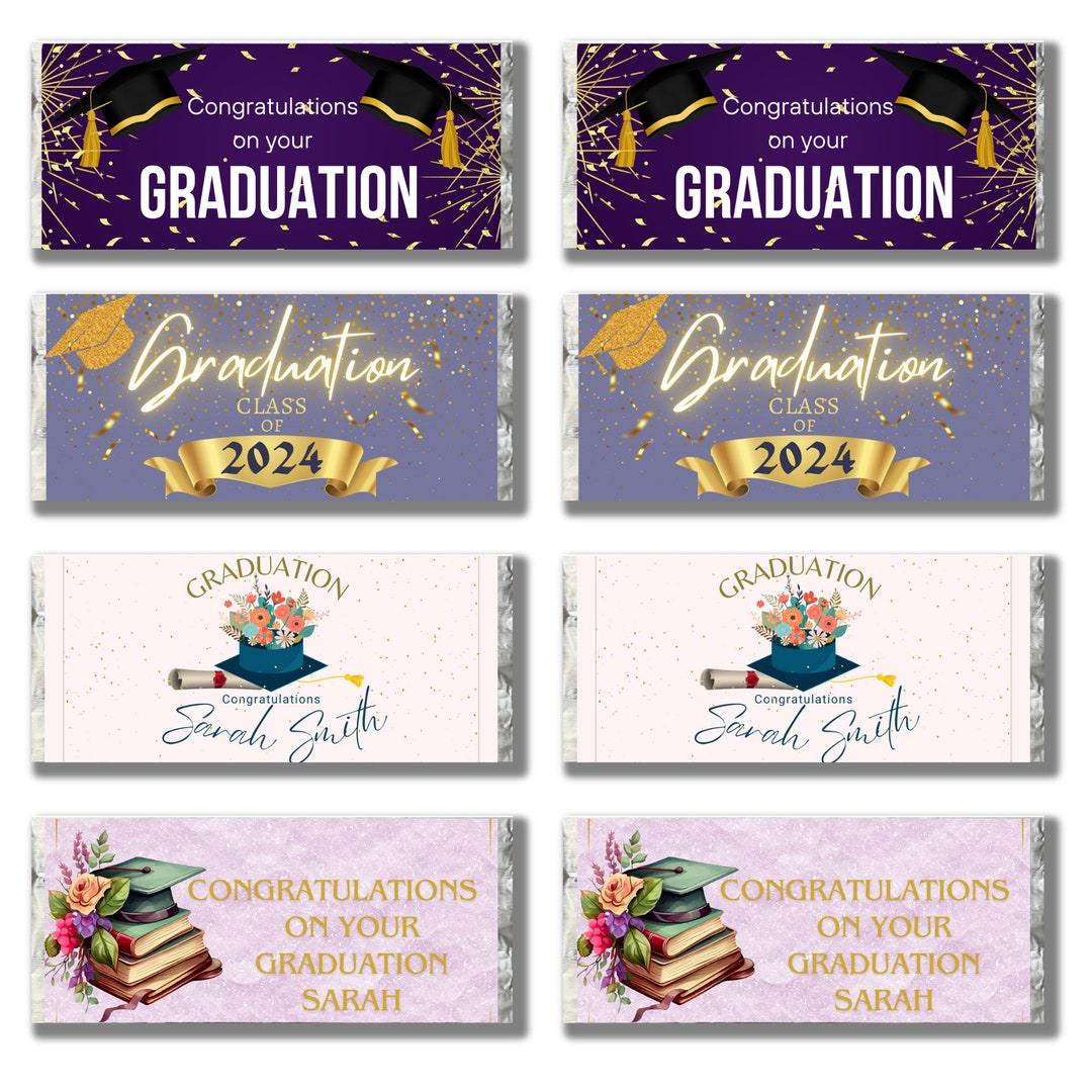 Personalised Graduation, Class of 20 Printed Chocolate Wrappers - Etsy