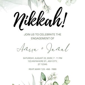 Customizable Nikkah Invitation Digital Download | Islamic Wedding ...