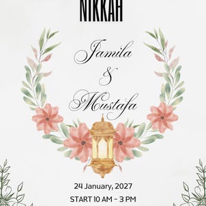 Customizable Nikkah Invitation Digital Download | Islamic Wedding ...