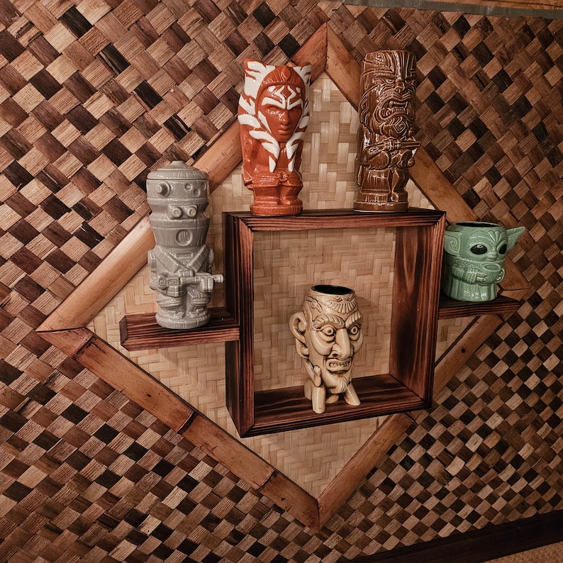 Handmade Tiki Mug Display Shelf: Bamboo Home Bar Decor - Etsy