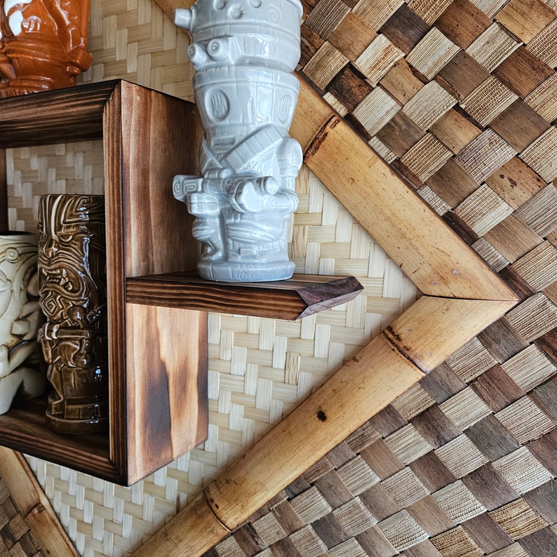 Handmade Tiki Mug Display Shelf: Bamboo Home Bar Decor - Etsy