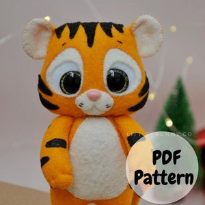 Tiger Sewing Pattern, Tiger PDF Pattern, Felt Pattern PDF, Safari ...