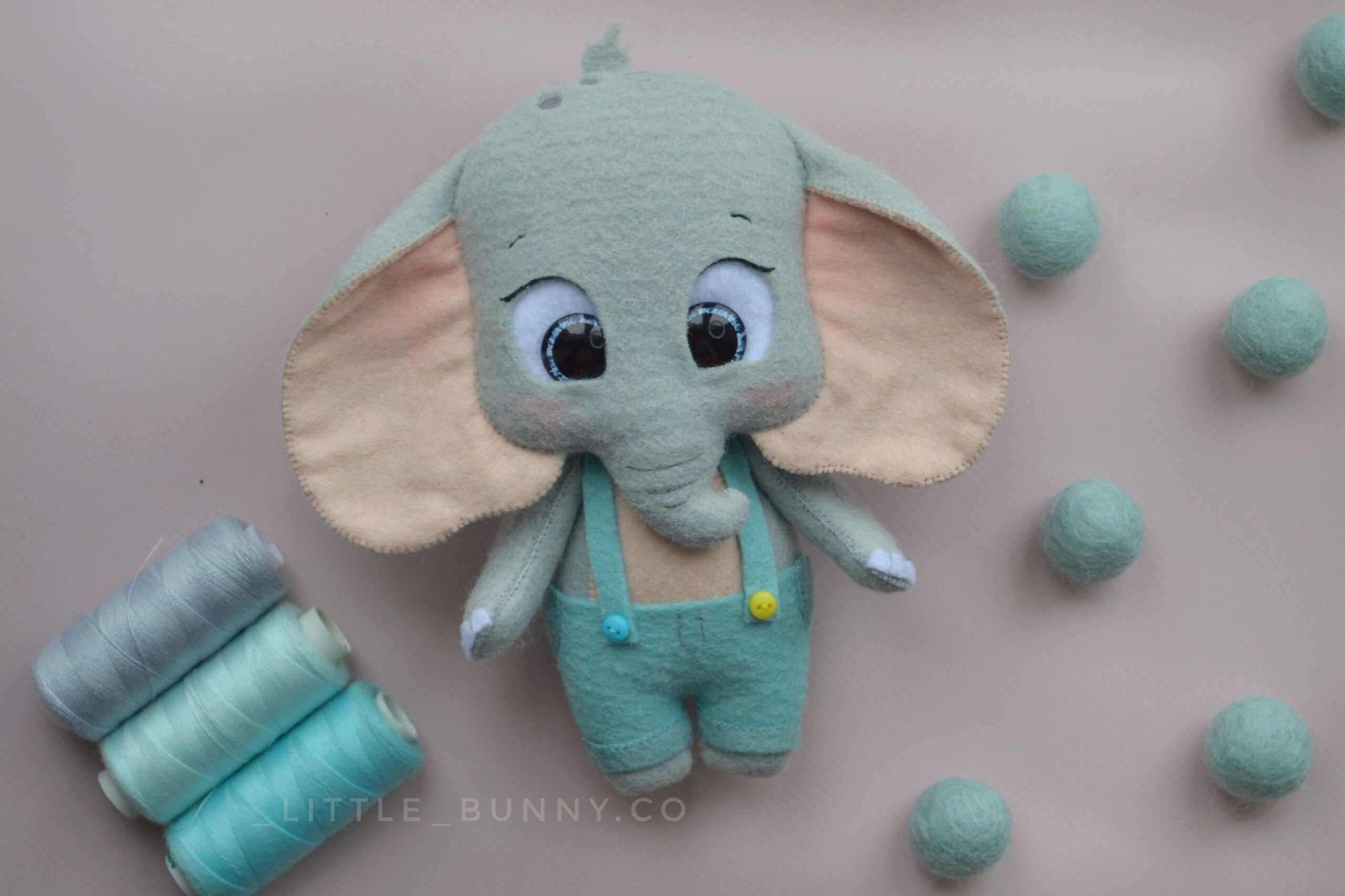 Felt Elephant PDF Pattern, Elephant Pattern ,felt Pattern PDF , Felt ...