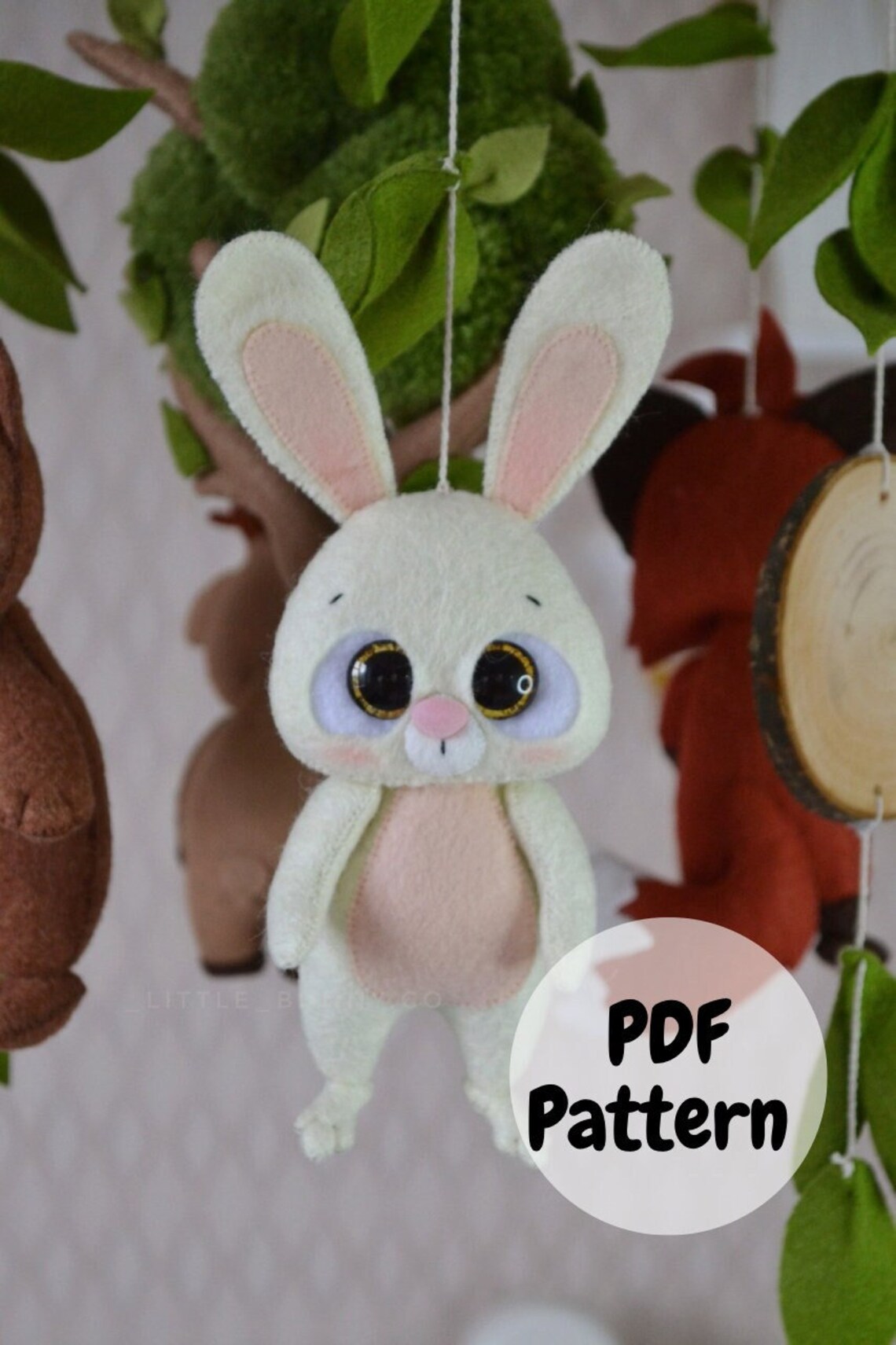 Bunny Sewing Pattern, Bunny PDF Pattern, Felt Pattern PDF, Forest ...