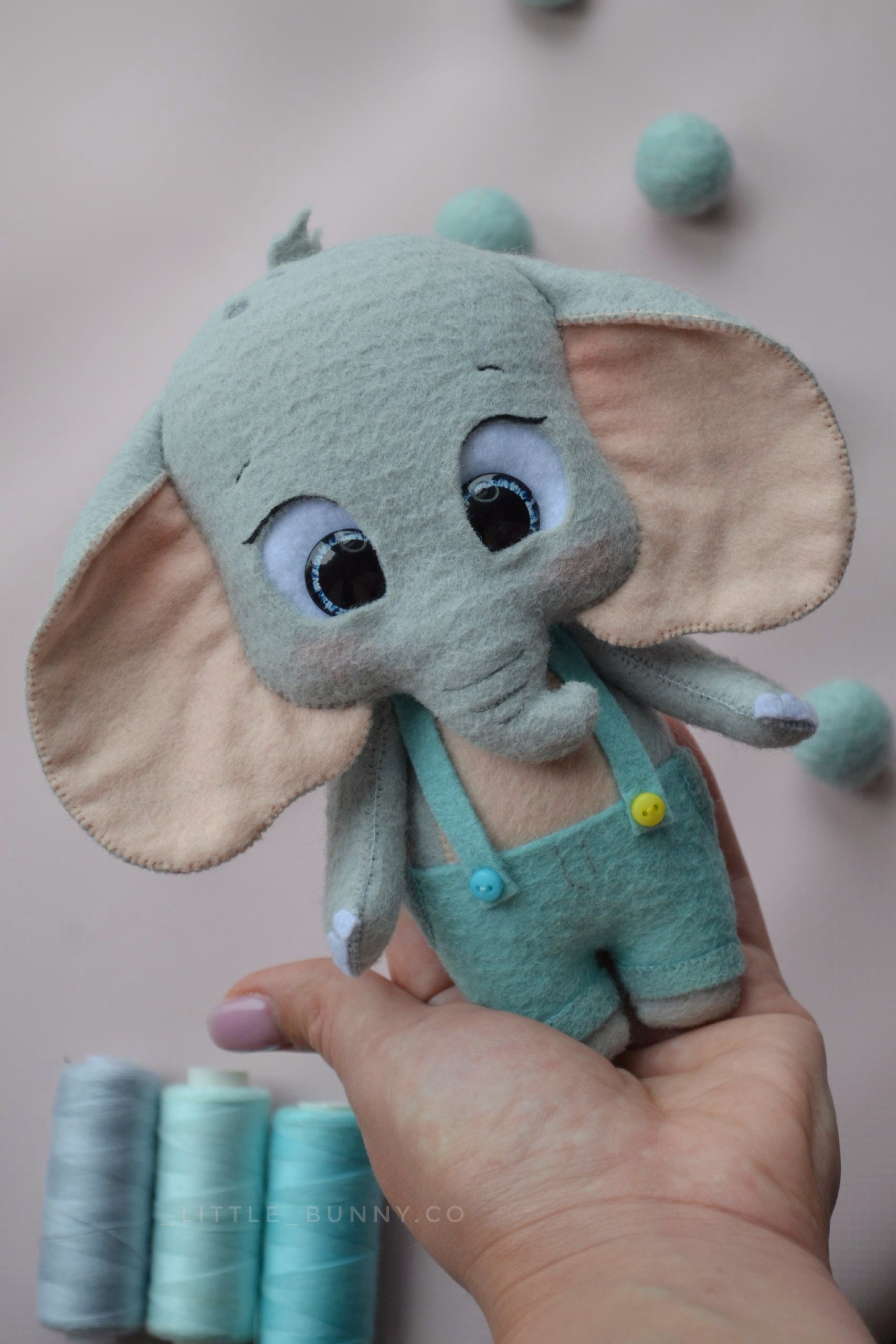 Felt Elephant PDF Pattern, Elephant Pattern ,felt Pattern PDF , Felt ...