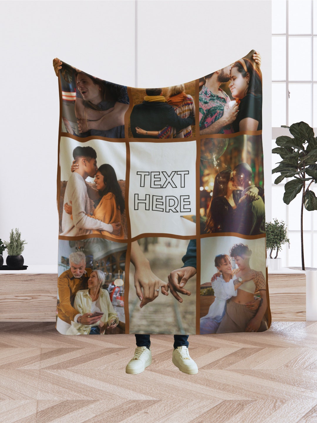 Custom Blanket With Text,picture Collage Blankets, Customizable Photo ...