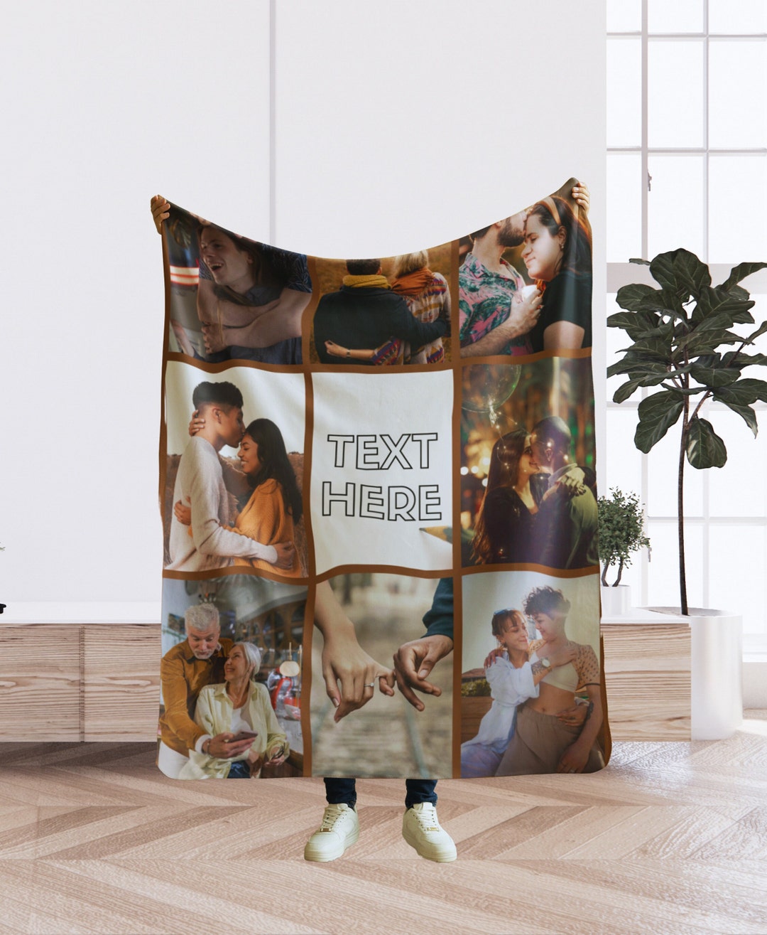Custom Blanket With Text,picture Collage Blankets, Customizable Photo ...