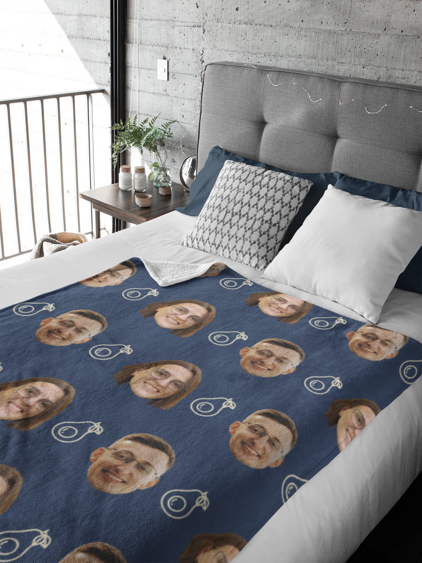 Couple Custom Blanket With Face, Custom Photo Gift, Personalized ...