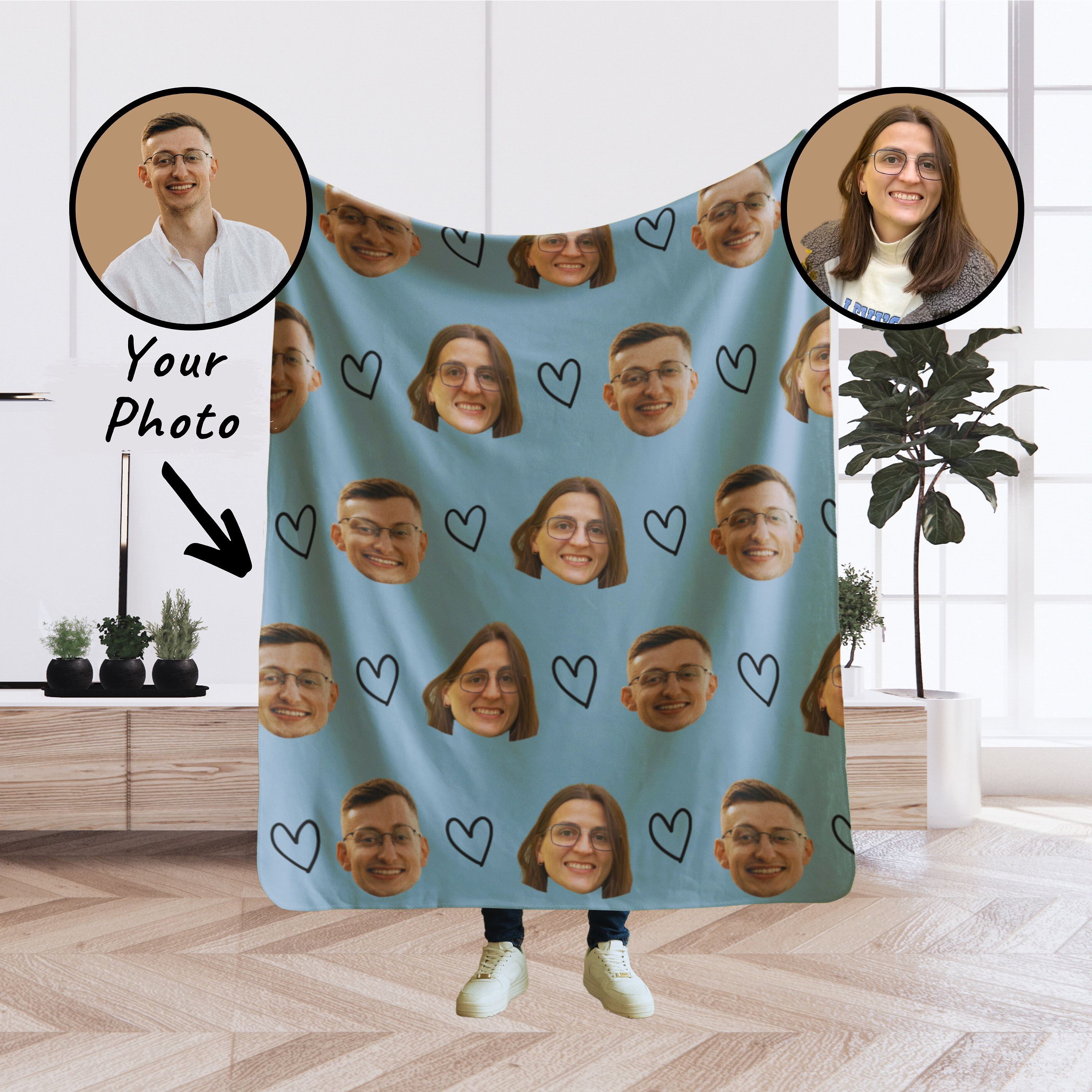 Personalized Blanket With Photo, Personalized Gift, Custom Blanket With ...