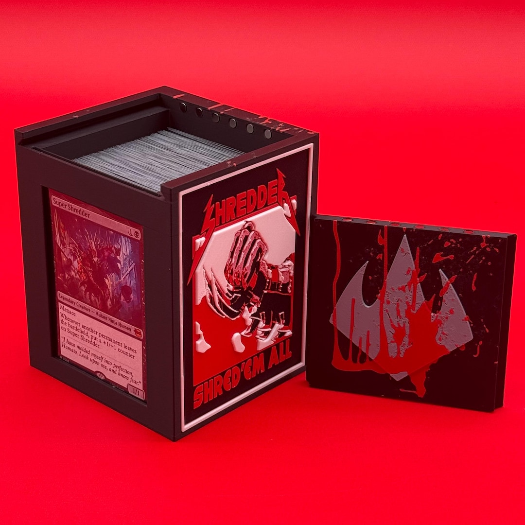 TMNT Shredder MTG Commander Deck Box, Double-sleeved Cards, Durable ...