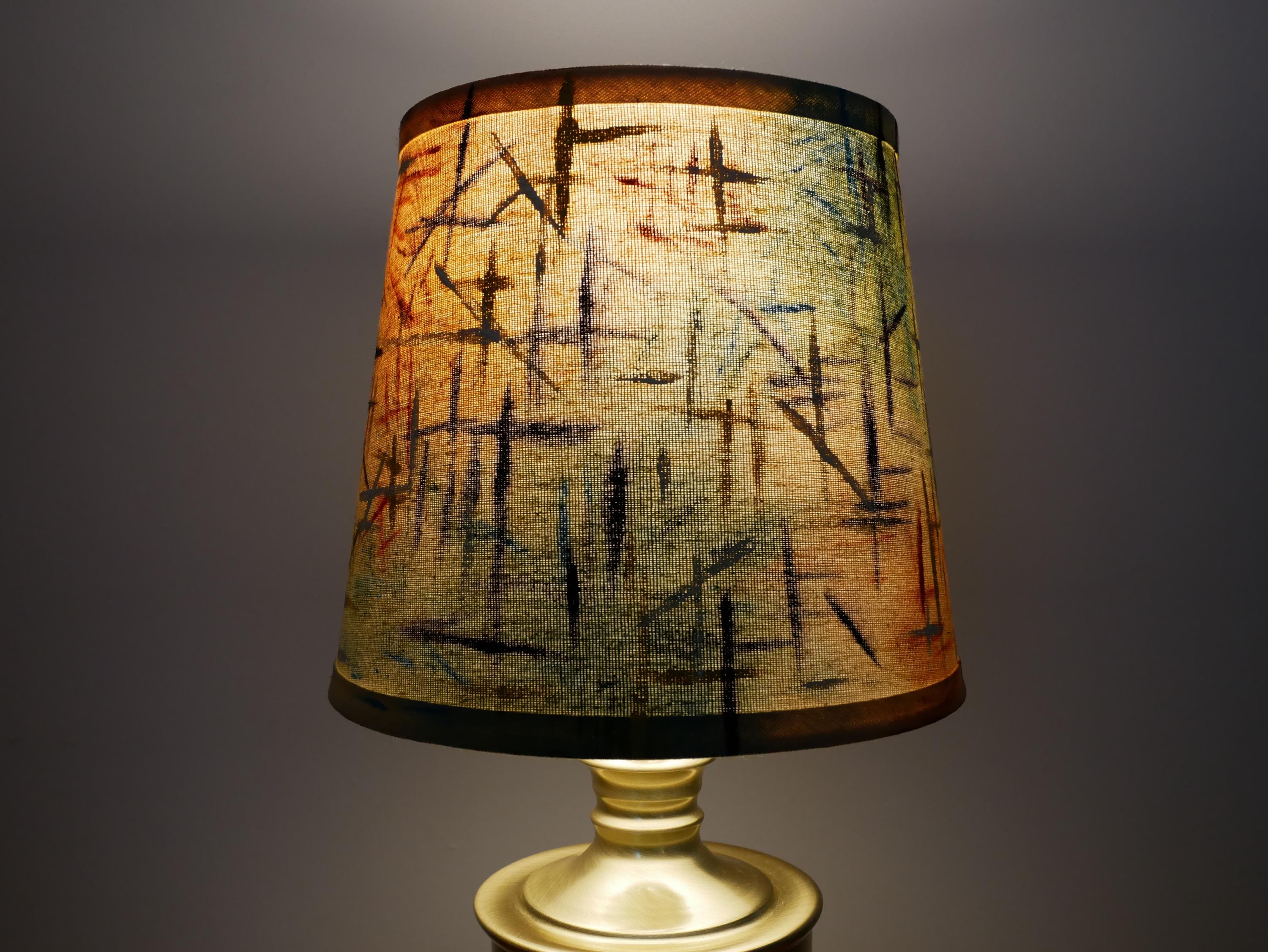 Painted Lampshade, Multicolor, Lampshade, Abstract Home Decor, Abstract ...