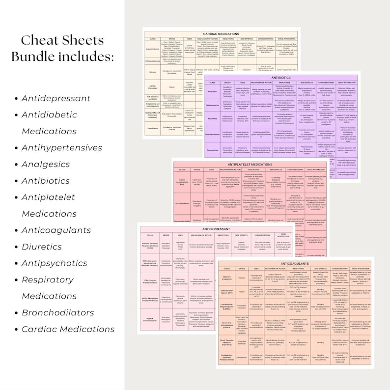 Pharmacology Cheat Sheet, Bundle Notes, Medical Terms, Nursing Study ...