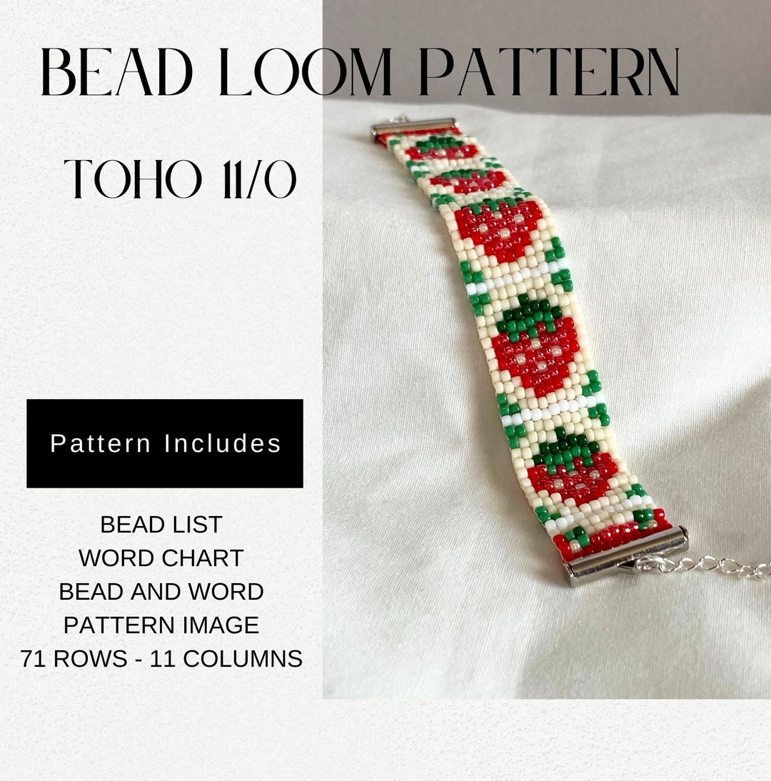 Strawberry Bead Loom Bracelet Pattern - Etsy