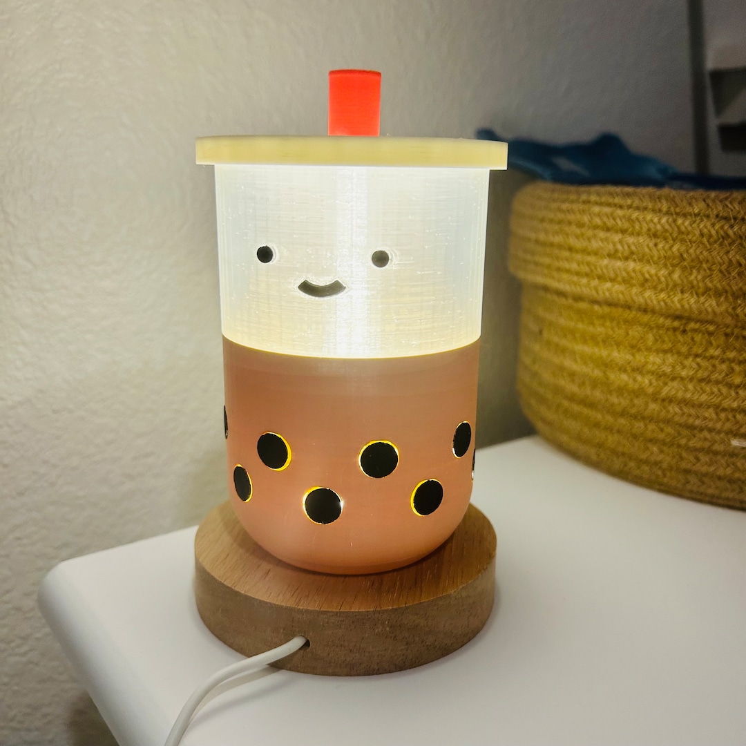 Boba Bubble Pearl Tea Lamp 3D Print Cute Gift Decor Indoor Bed Side ...