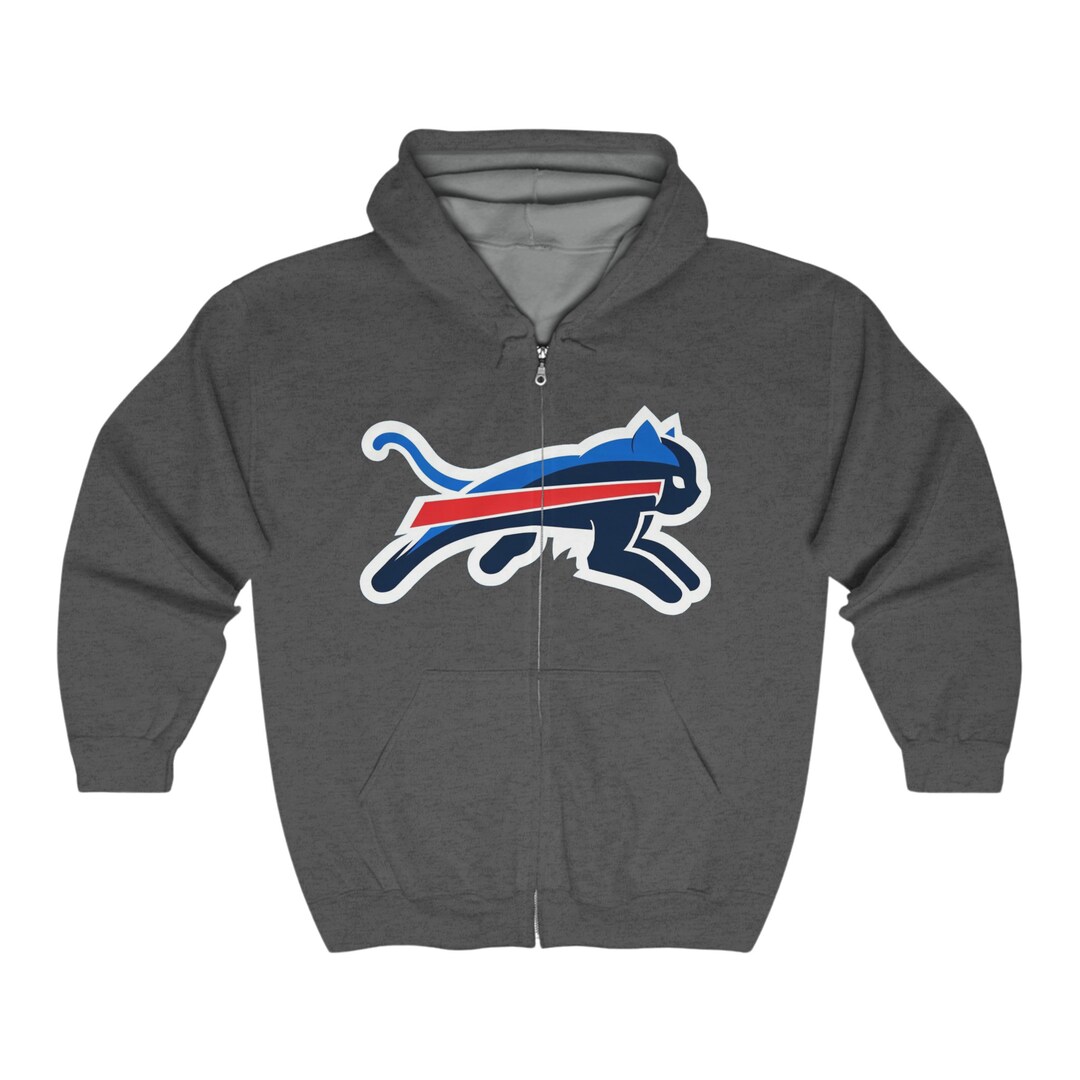 Buffalo Bills Charging Cat Logo Zip Hoodie - Etsy