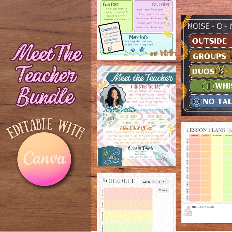 Meet the Teacher Template Weekly Schedule Printable Lesson Plans ...