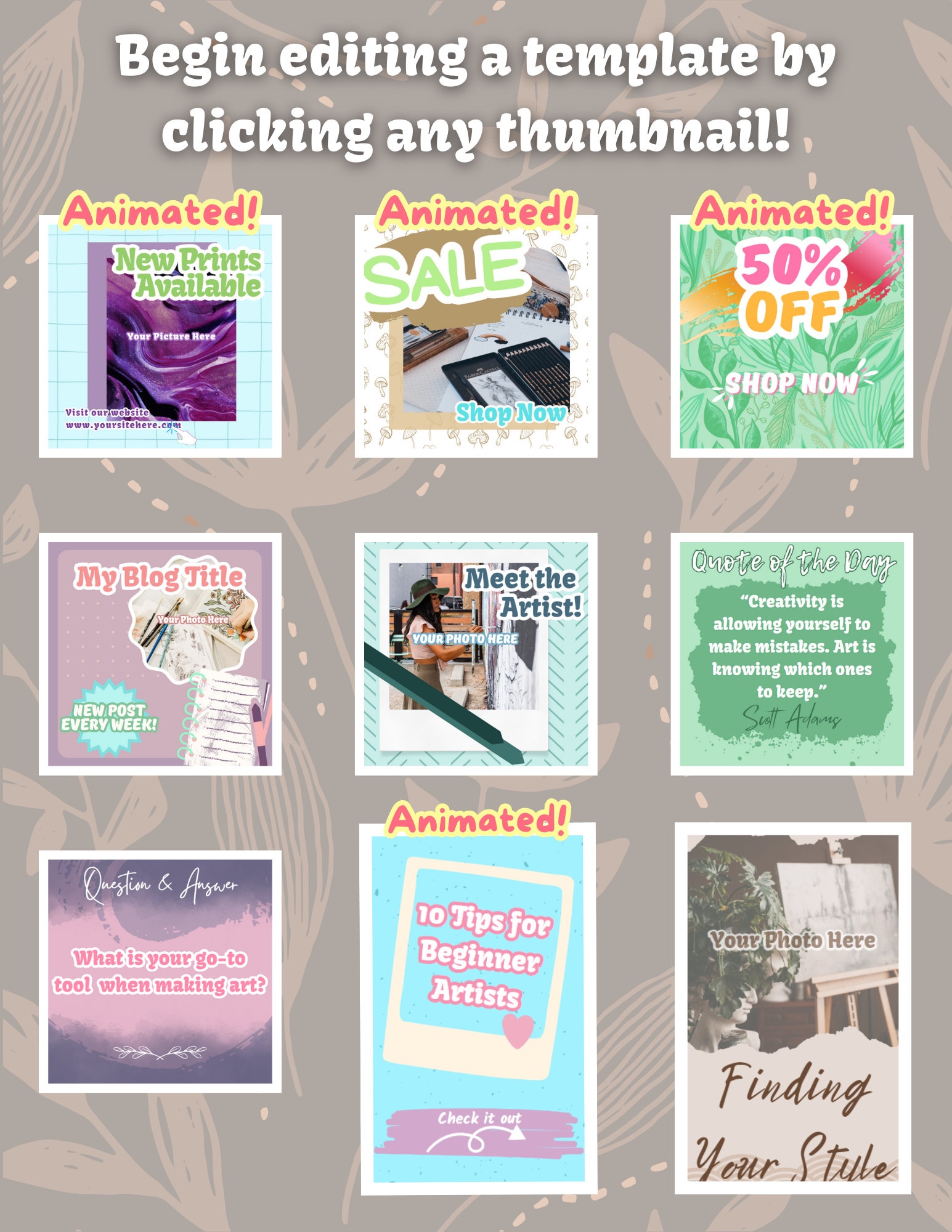 Paper Craft Instagram Template | Instagram Template Bundle | Social ...