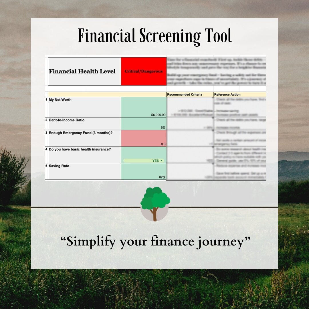 Financial Screening Tool - Etsy