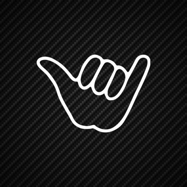 2 X Shaka Hand Sign Vinyl Sticker Transfer Decal Car Transporter VW VAN ...
