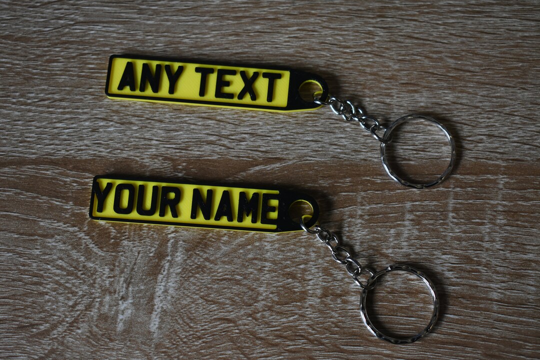 Custom Car Number Registration Reg Plate Keyring Keychain Personalised ...