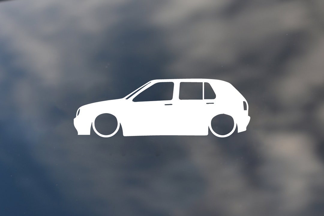 2 X VW Mk3 Golf Vinyl Lowered Modified Car Window Sticker Transfer ...