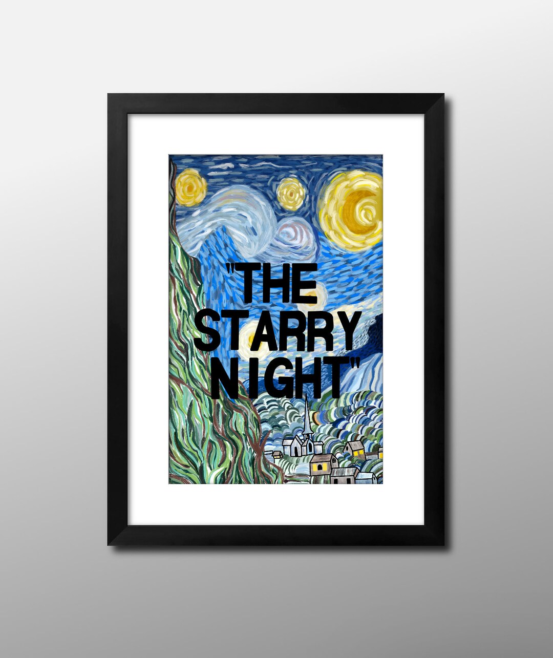 The Starry Night Off-white Font Wall Print Poster - Etsy