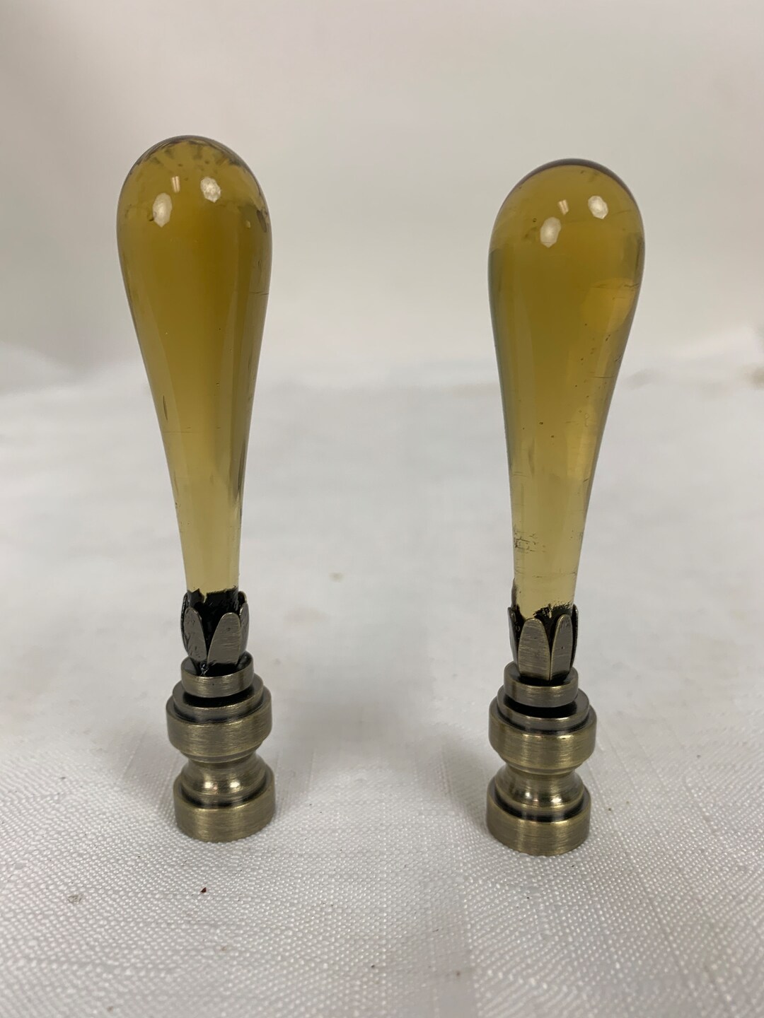 3 Inch Tall Amber Glass Teardrop Finials - Etsy