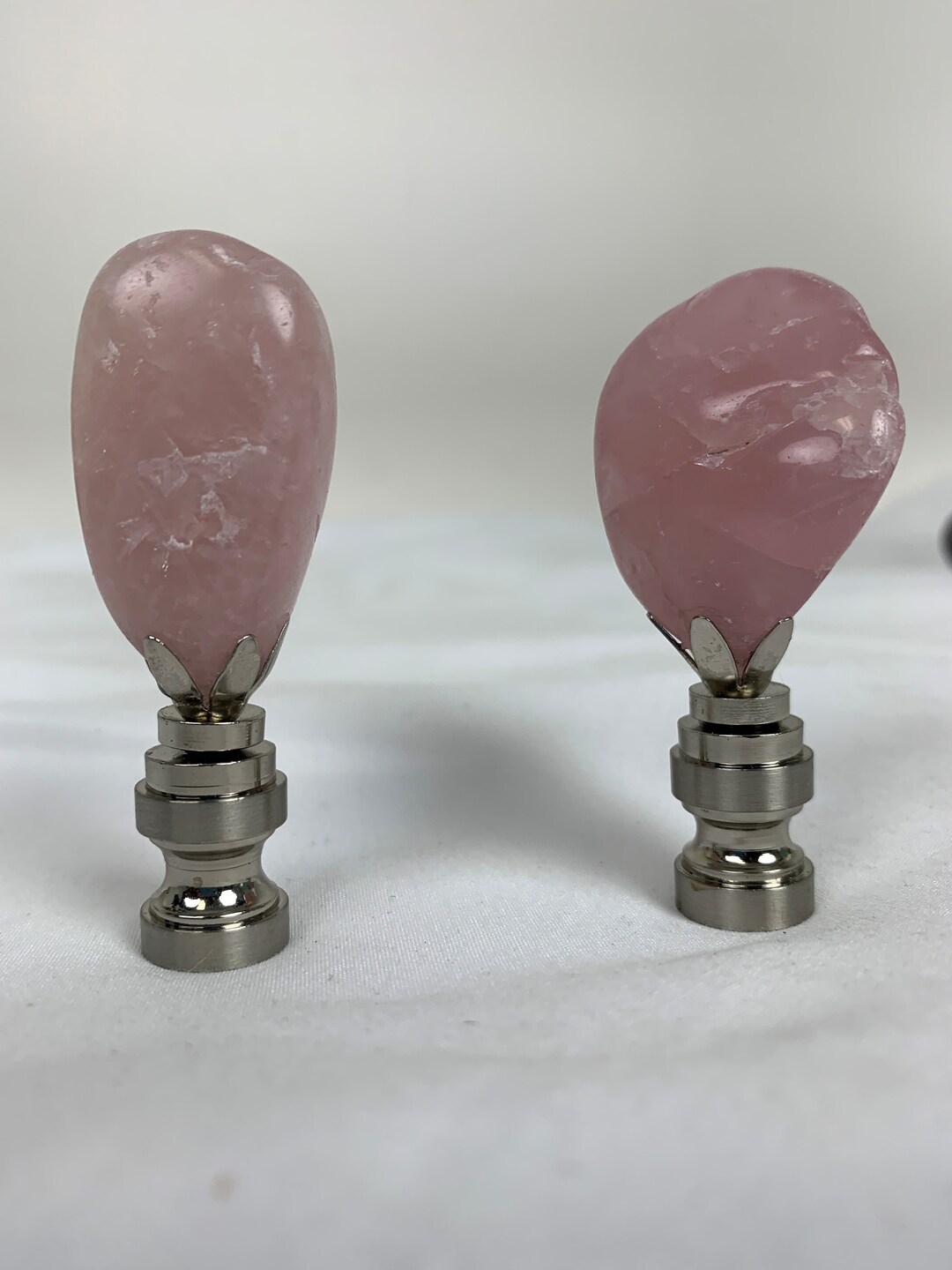 Pair of 2 1/2 Inch Pink Stone Finials - Etsy