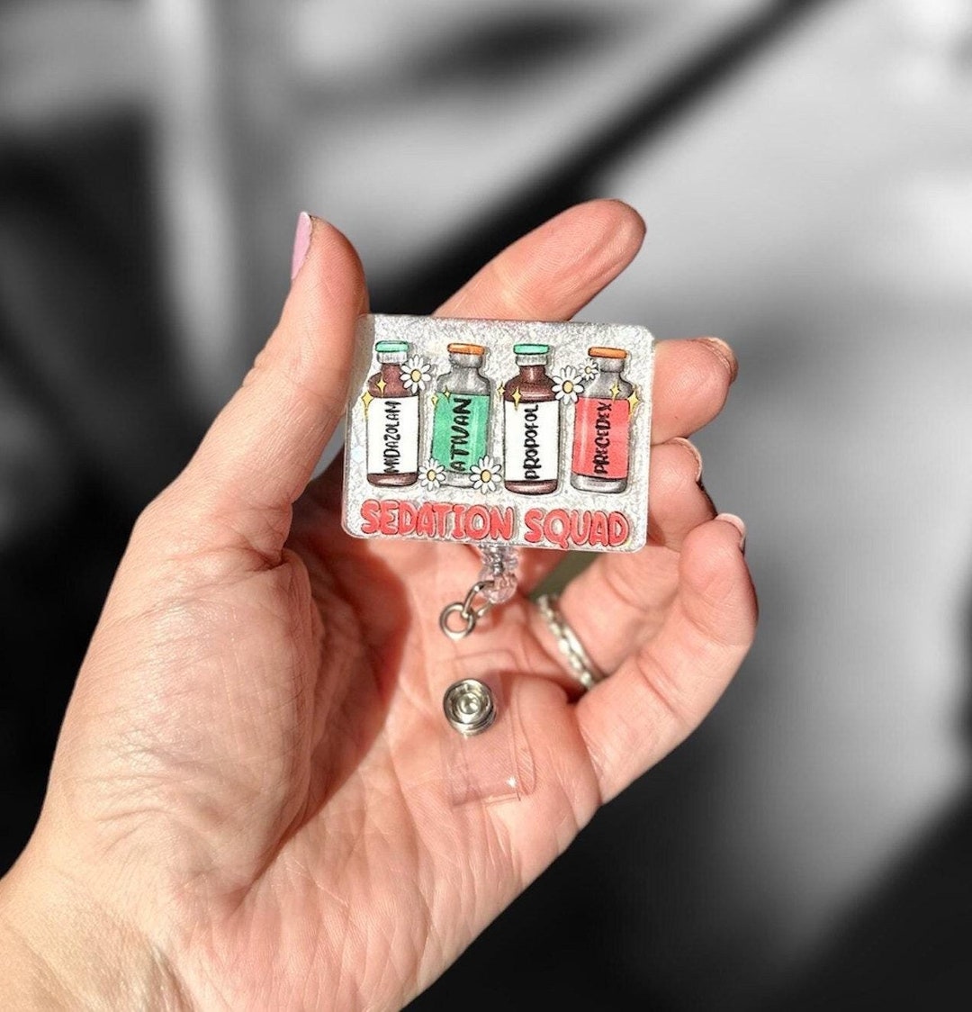 Sedation Squad Badge Reel: Funny Anesthesia, CRNA Badge - Etsy