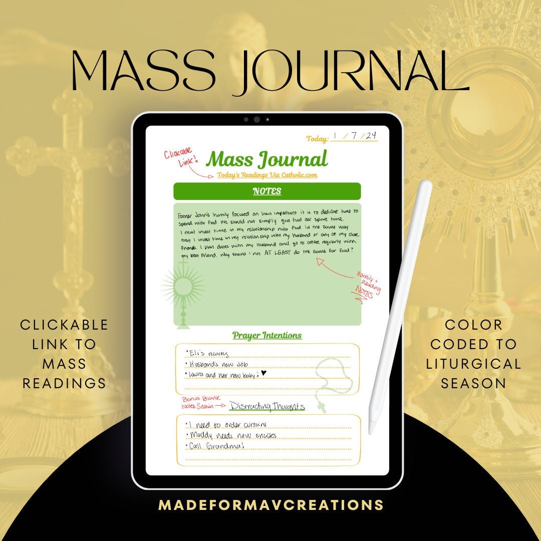 Catholic Mass Journal With Clickable Link to Daily Readings, Liturgical ...