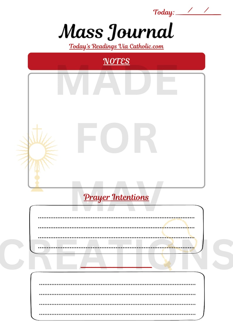 Catholic Mass Journal With Clickable Link to Daily Readings, Liturgical ...