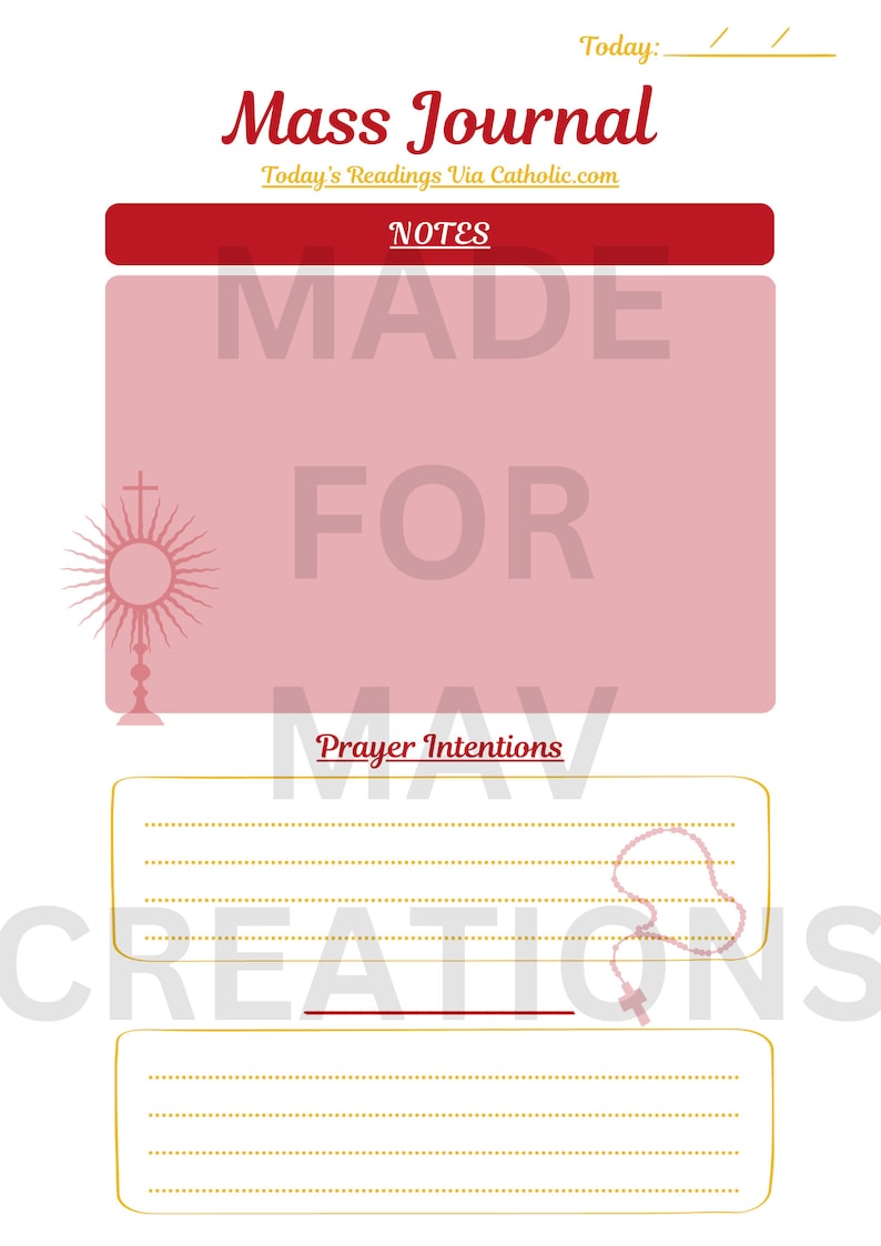 Catholic Mass Journal With Clickable Link to Daily Readings, Liturgical ...